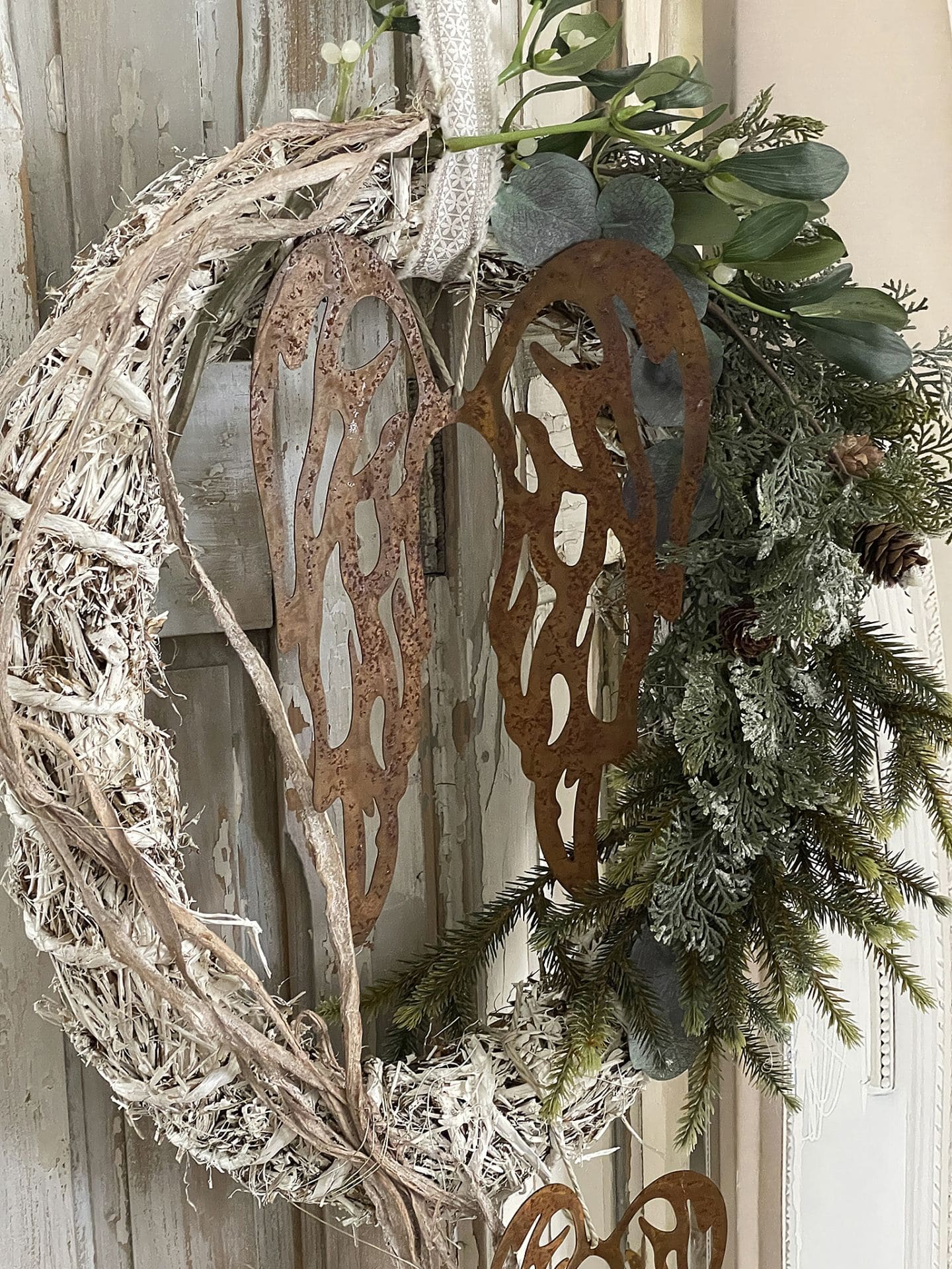 Großer ovaler Kranz Advent | Shabby Chic Deko Unikat